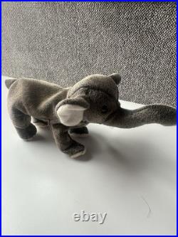 EXTREMELY RARE DOUBLE TAG Trumpet The Elephant Ty Beanie Babies | Ty ...